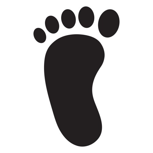 Left foot footprint outline high quality – Royalty-Free Vector ...