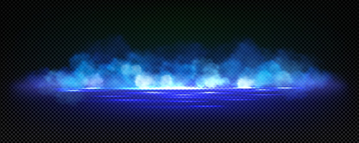 Blue magic smoke transparent fog with sparkles Vector Image