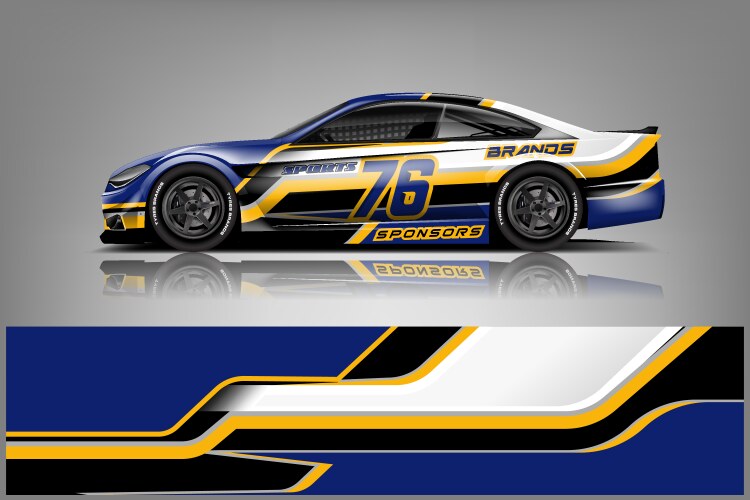Racing car design vehicle wrap vinyl graphics Vector Image