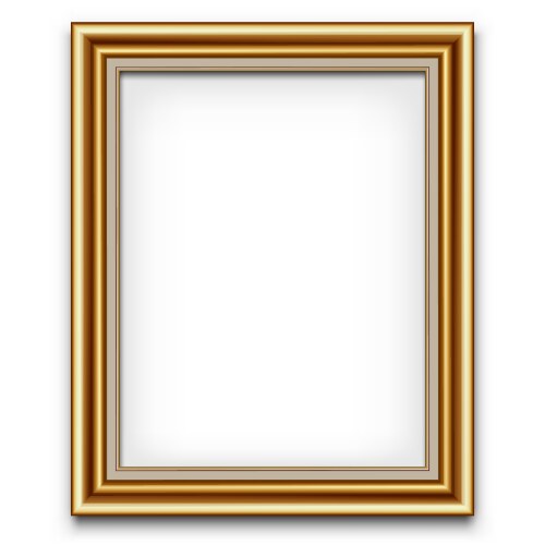 Wooden rectangular 3d photo frame with shadow Vector Image