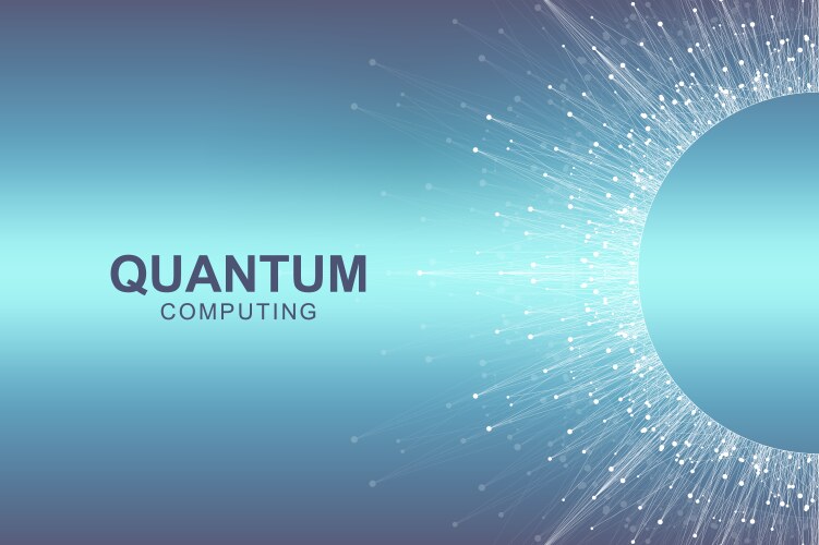 Quantum computing concept deep learning Royalty Free Vector