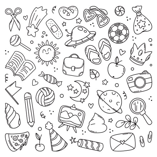 Doodle summer collection Royalty Free Vector Image