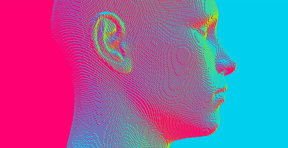 Face side view abstract human head silhouette Vector Image