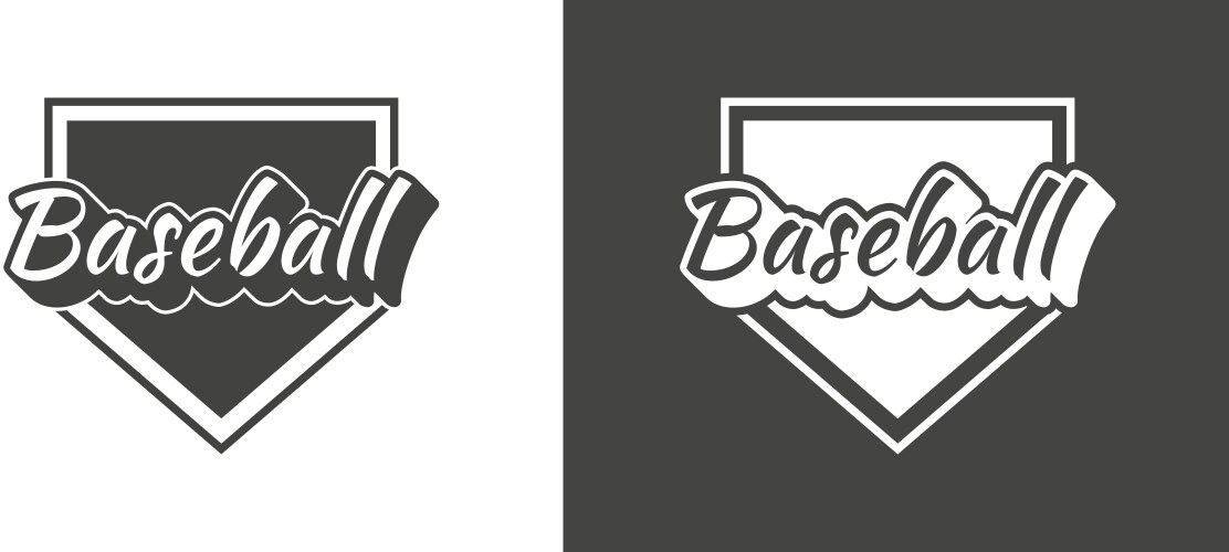 Baseball team monochrome logo Royalty Free Vector Image