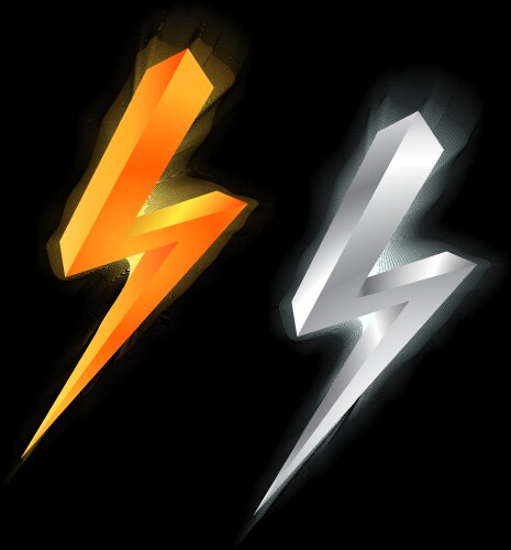 Green led light lightning sign Royalty Free Vector Image