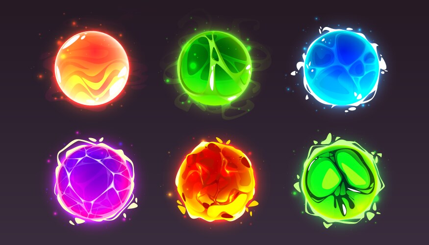 Magic power bolt and lightning energy ball Vector Image