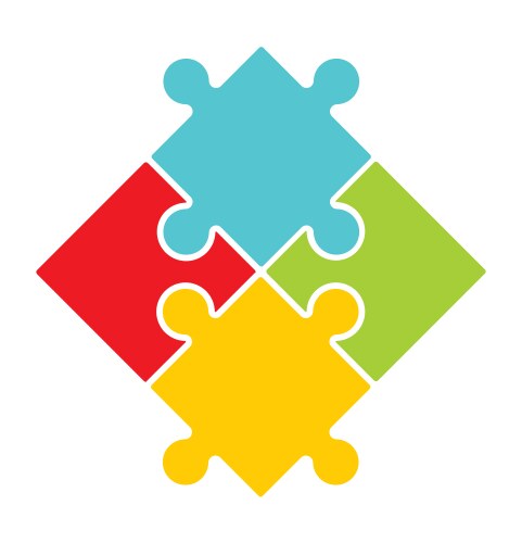 Puzle simple2 resize Royalty Free Vector Image