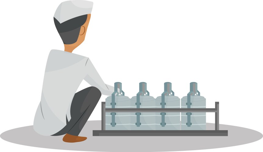 Tiffin service man Royalty Free Vector Image - VectorStock