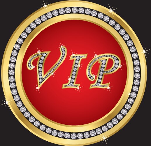 Vip membership golden label Royalty Free Vector Image
