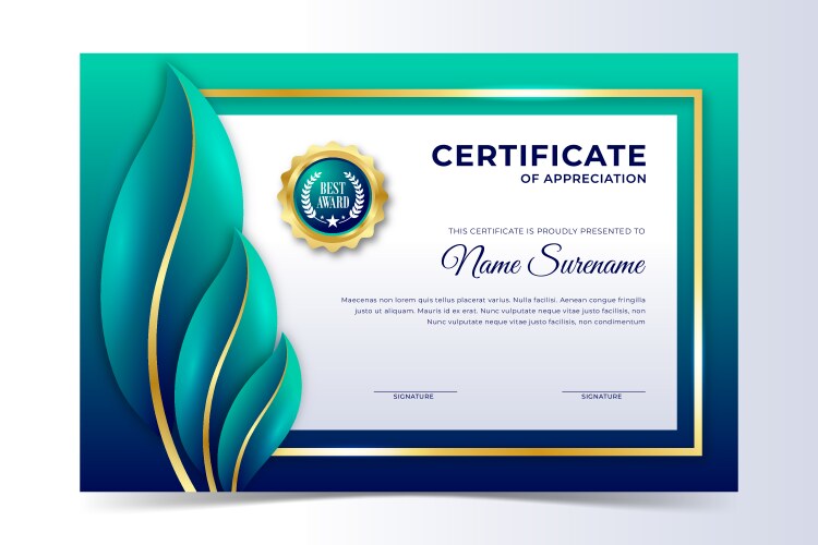 Elegant blue leaves frame environmental Royalty Free Vector