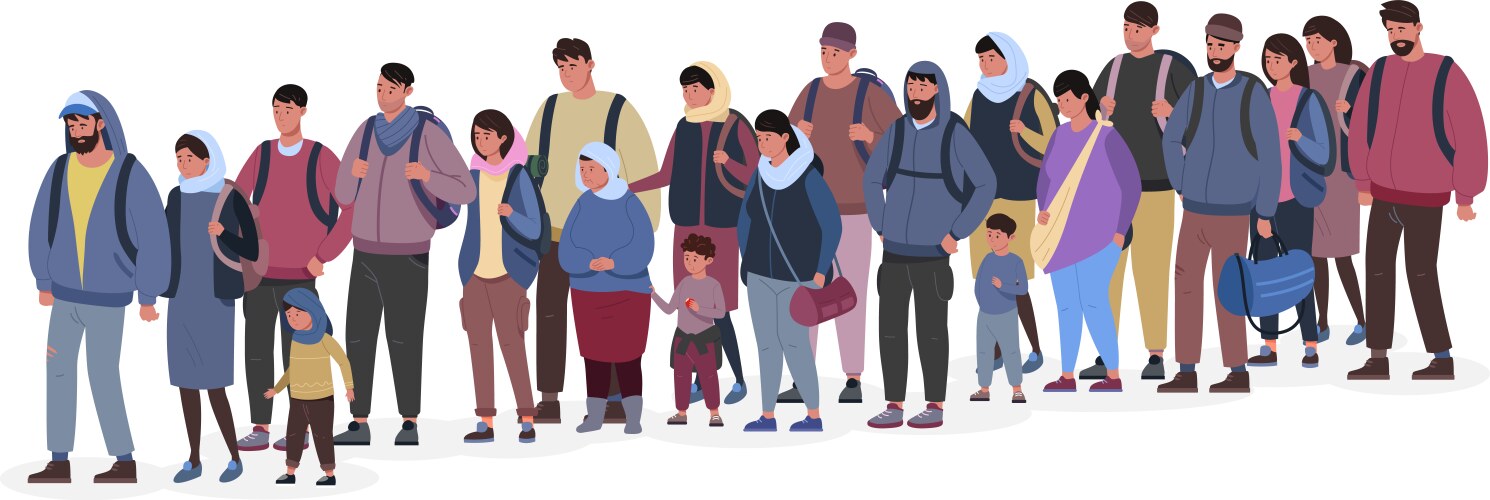 People queue waiting line Royalty Free Vector Image