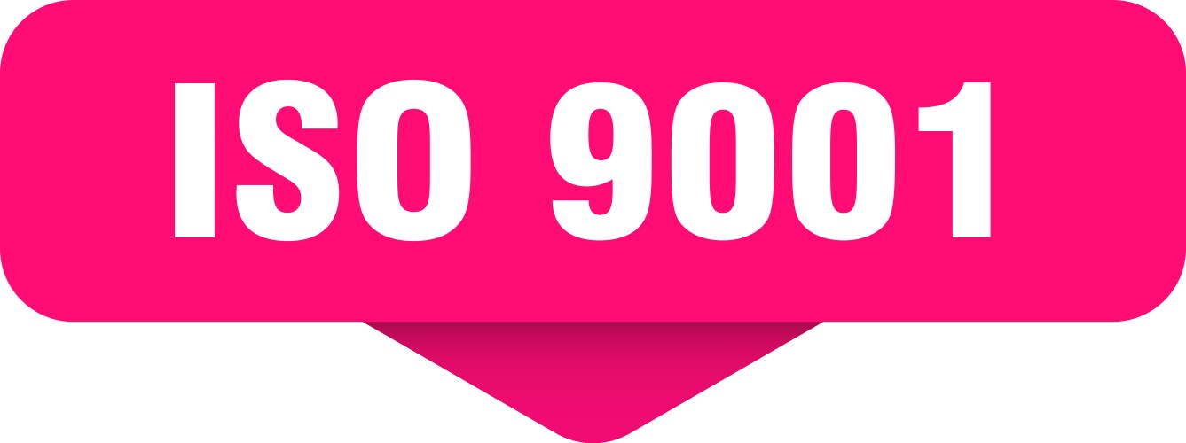 Iso 9001 sticker sign on transparent Royalty Free Vector
