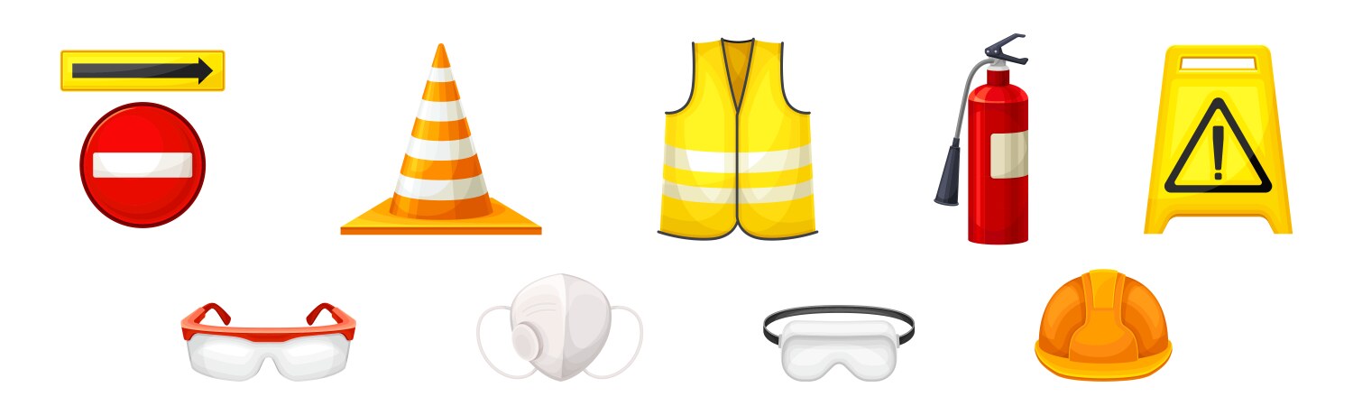 Safety equipment and object for industrial work Vector Image