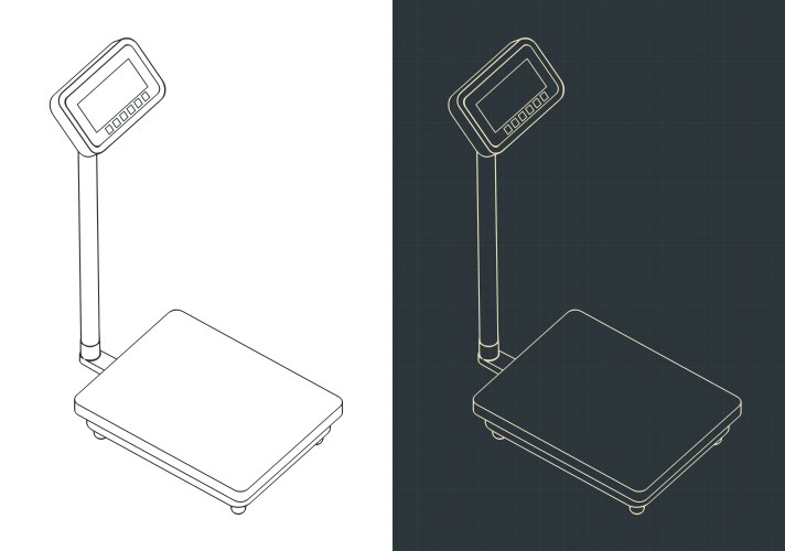 Industrial weighing scale isometric blueprint Vector Image