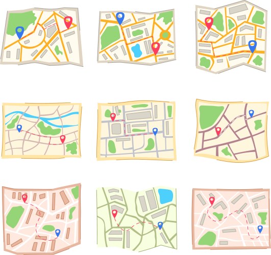 Topography map cartoon Royalty Free Vector Image