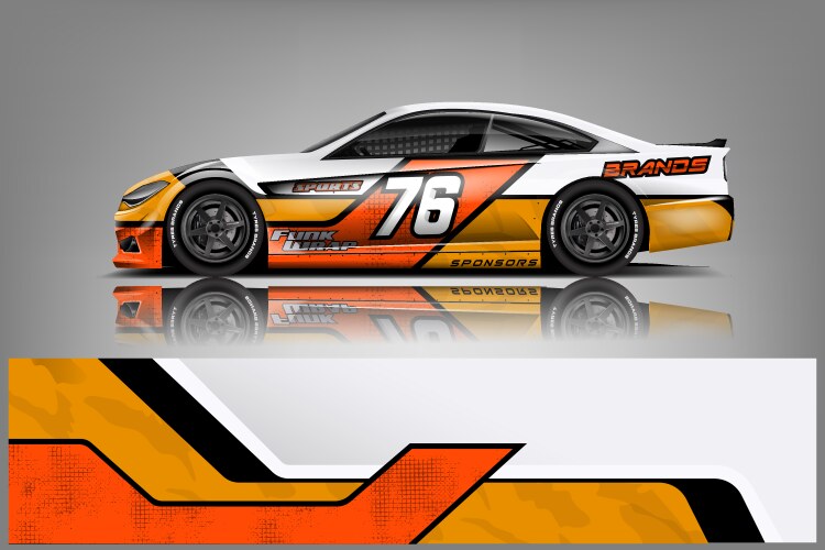Racing car wrap design for sport red graphi Vector Image