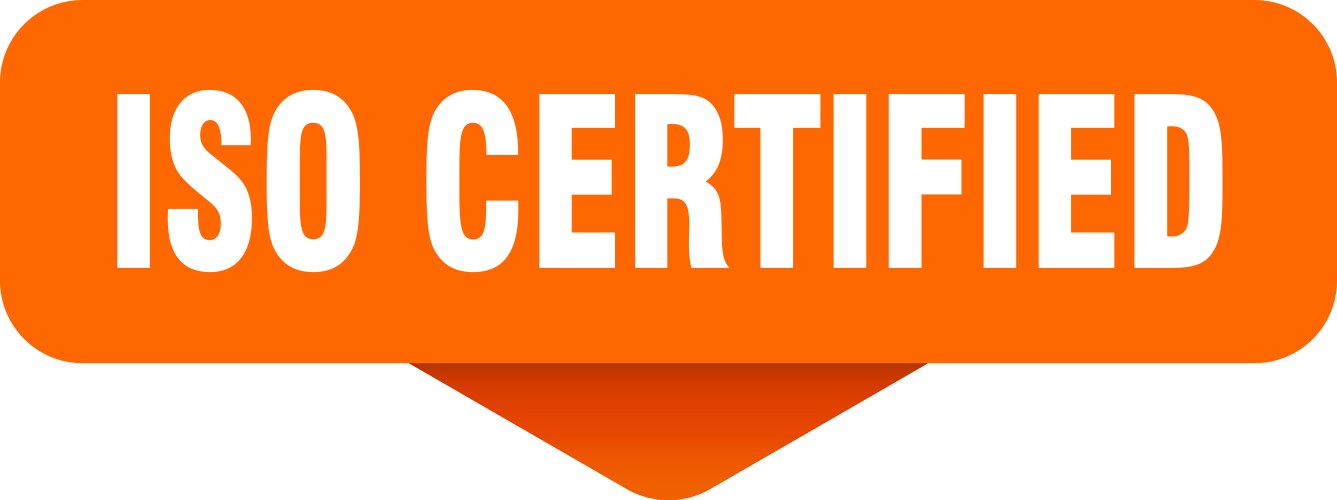 Iso certification sticker sign Royalty Free Vector Image