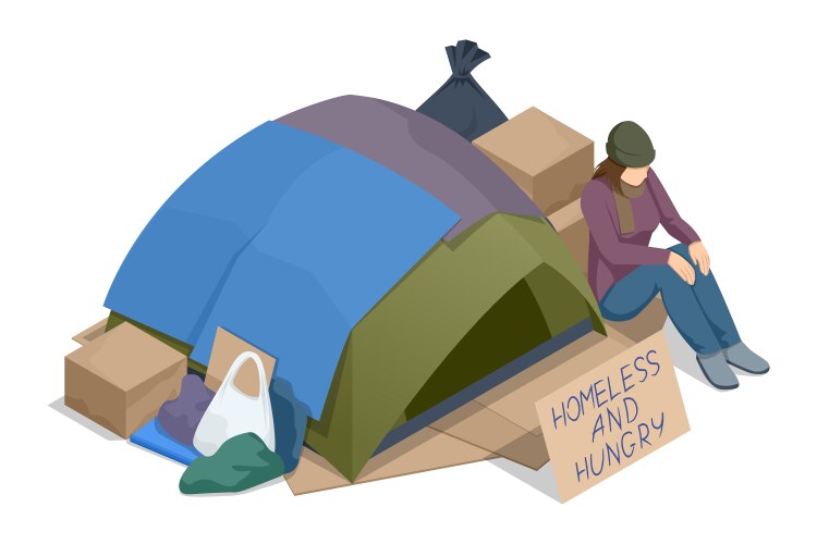 Homeless emoticon Royalty Free Vector Image - VectorStock