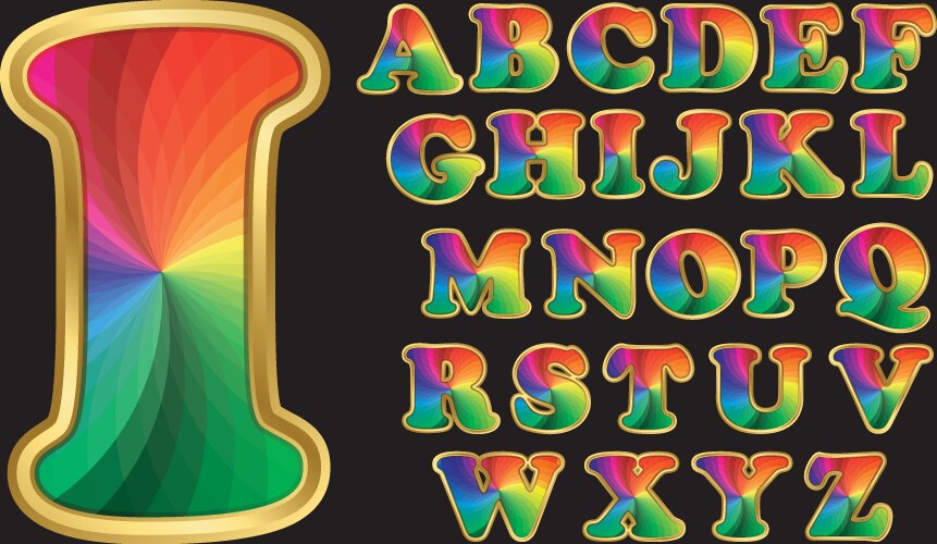 Rainbow Alphabet Vector Images (over 13,000)