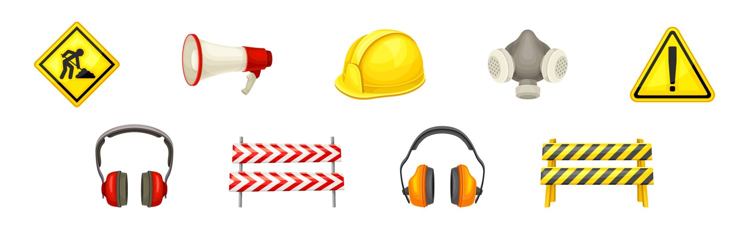 Safety equipment and object for industrial work Vector Image