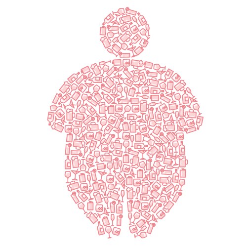 Obesity odyssey human logo for wellness Royalty Free Vector