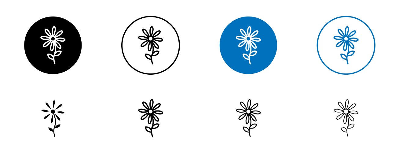 Flower icon set bloom petal spring symbol Vector Image