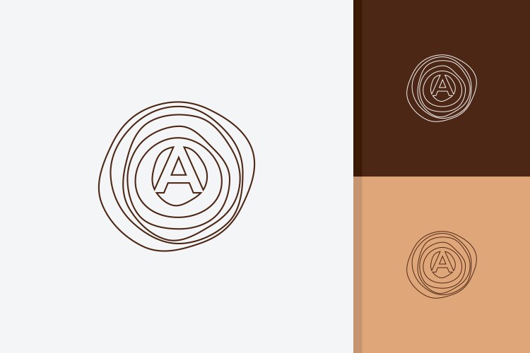 Letter b wood grain logo design template Vector Image