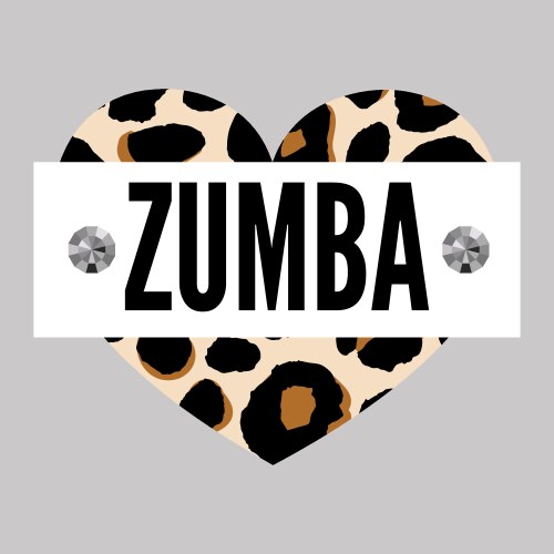 Zumba dance studio text calligraphy word banner Vector Image