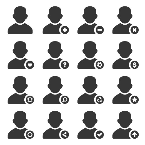 Business management and human resources icons set Vector Image