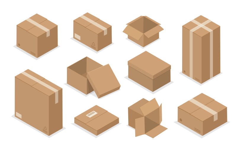 Cardboard Boxes Stack Vector Images (over 5,500)