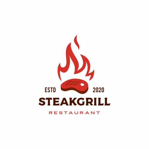 Fire grill logo icon Royalty Free Vector Image