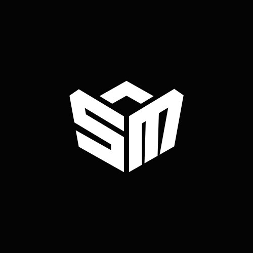 Sm logo monogram emblem style with crown shape Vector Image