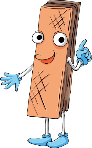 Appetizer cartoon waffle character wafer Vector Image