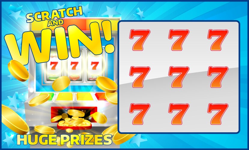 Lottery winning ticket and scratch cards Vector Image