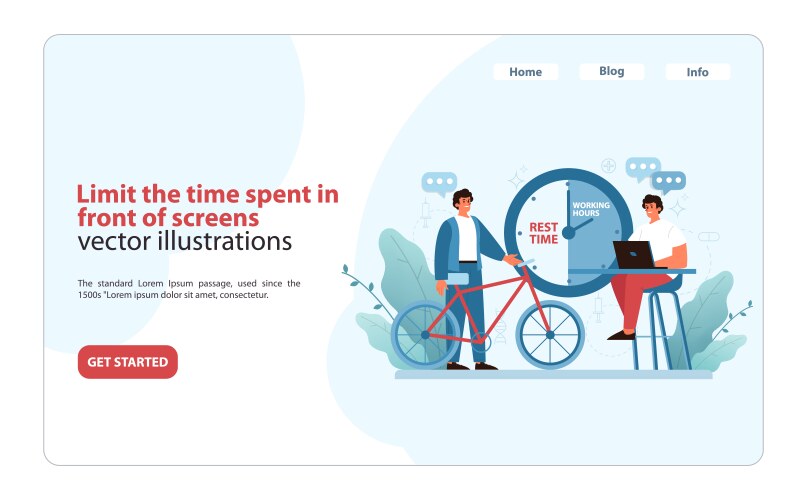 Screen time management a focused man Royalty Free Vector