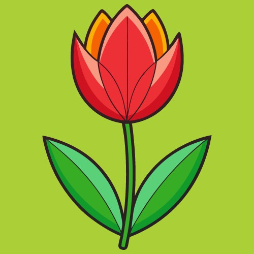 Single Tulip Vector Images (over 1,400)