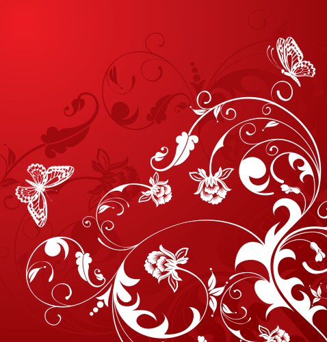 Red floral background Royalty Free Vector Image