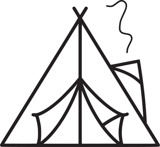 Camping tent svg silhouette Royalty Free Vector Image