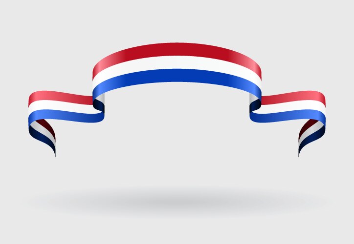 Blue satin empty ribbon blank banner design Vector Image