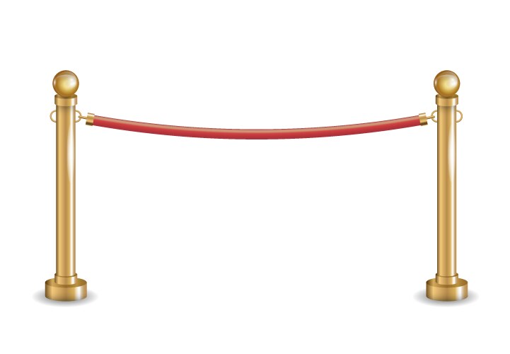 Golden barrier with rope Royalty Free Vector Image