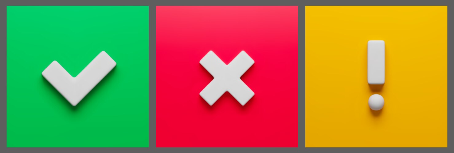 Acceptance rejection attention and question Vector Image