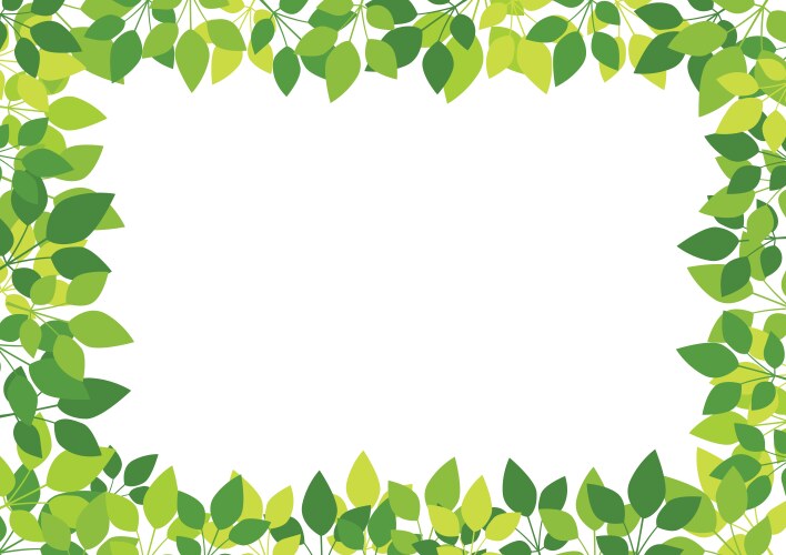 Colorful border with leaves background design Vector Image