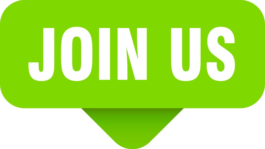 Join us sticker sign on transparent Royalty Free Vector