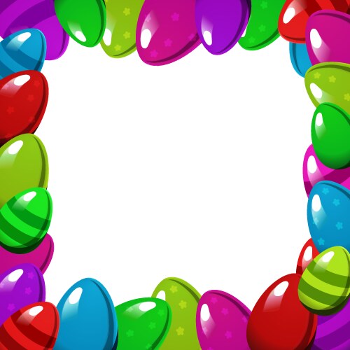 Rectangular frame with colorful easter eggs Vector Image