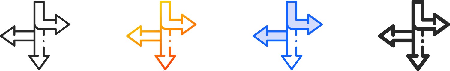 Click iconthin linear gradient blue stroke Vector Image