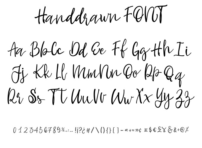 Universal Handwritten Italic Font Hand Drawn Vector Image