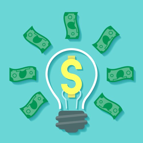 Money and brain idea concept Royalty Free Vector Image