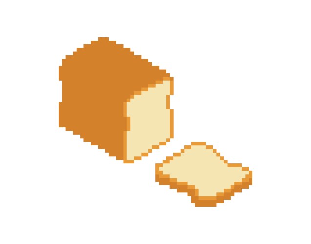 Sliced Brot Pixel Art pixeled food rooty 8 bit Vektorbild