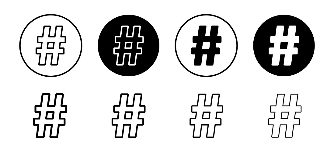 Black Hashtag Vector Images (over 4,800)