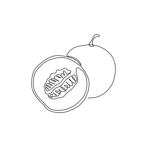 One continuous line drawing whole healthy organic Vector Image